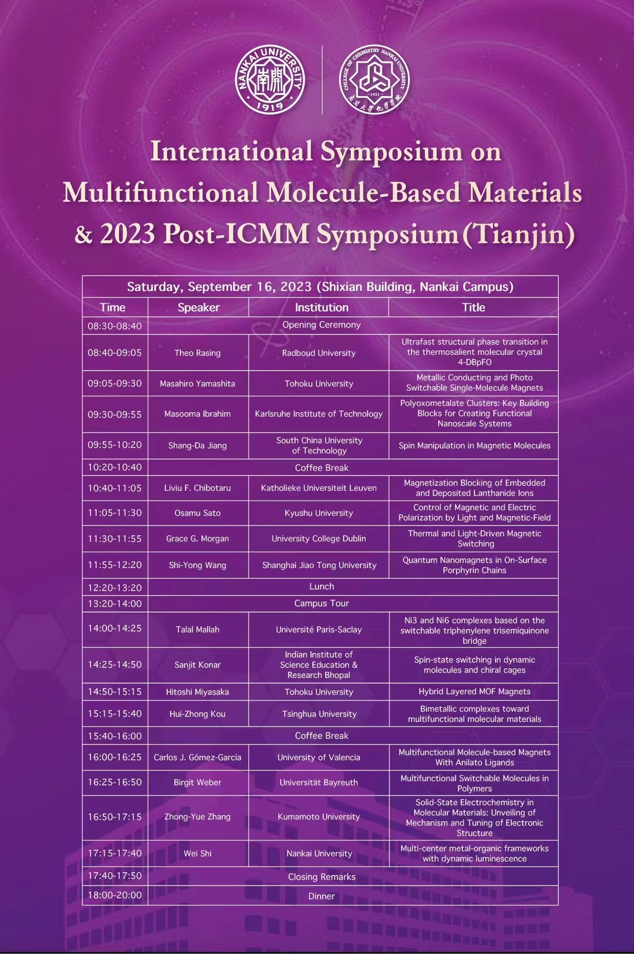 International Symposium on Multifunctional Molecule-Based Materials ...