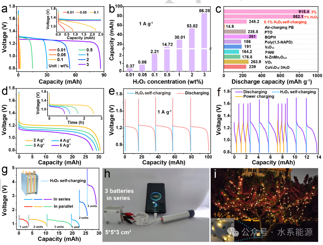 牛志强教授Angew：一种具有超快发电和存储能力的 H2O2自充电锌电池